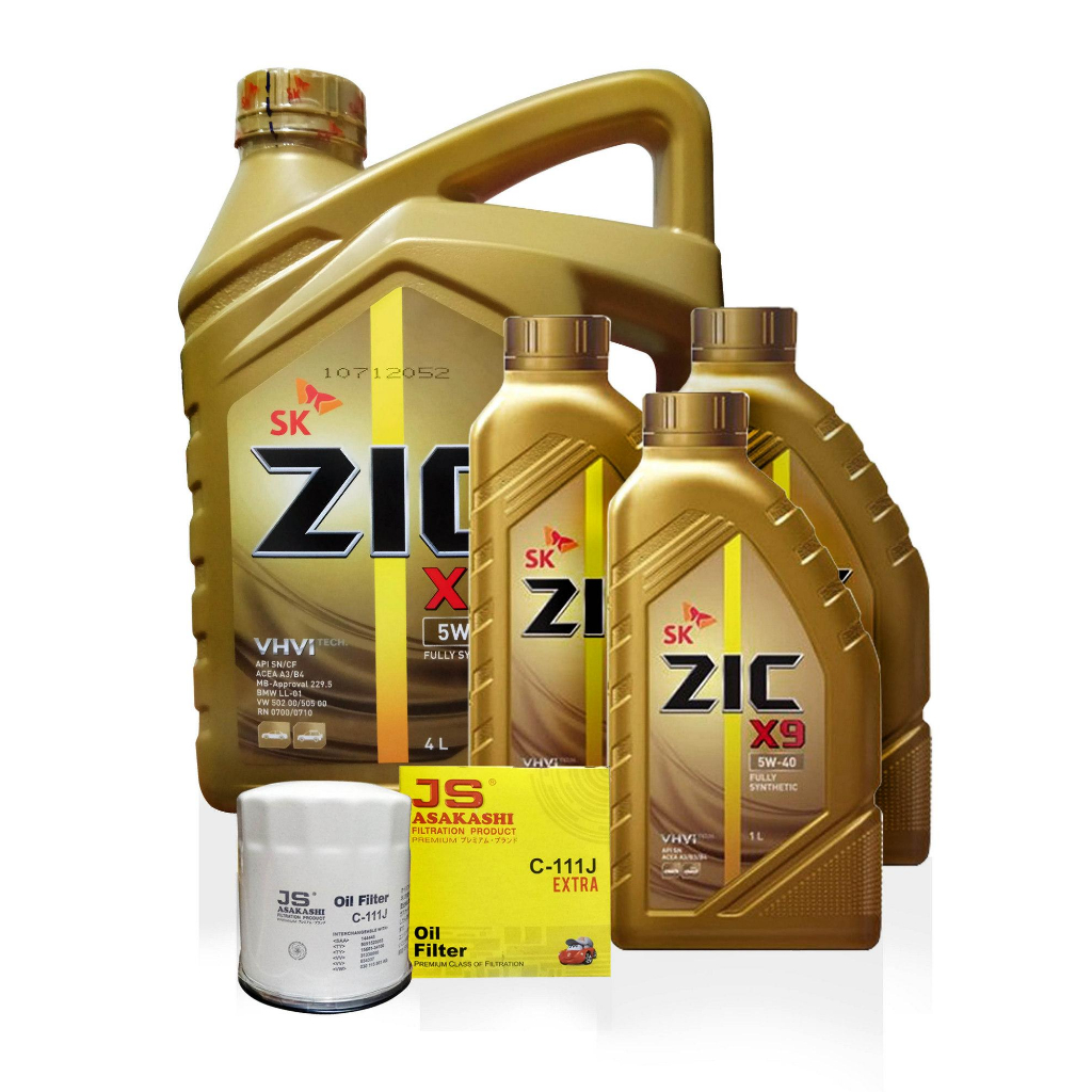 SK ZIC X9 5W-40 Fully Synthetic Oil Change Bundle for Toyota ( 7 Liters ...