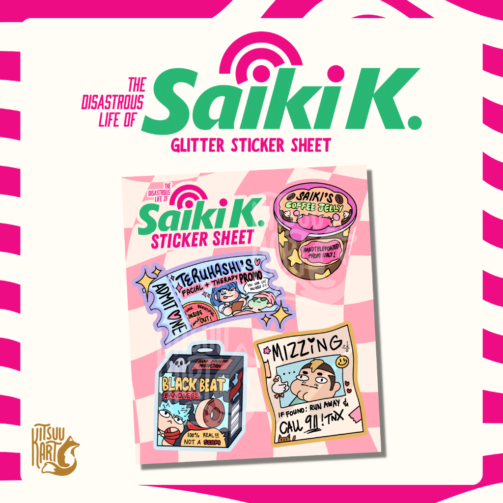 Saiki K Sticker Sheet The Disastrous World of Saiki | Shopee Philippines