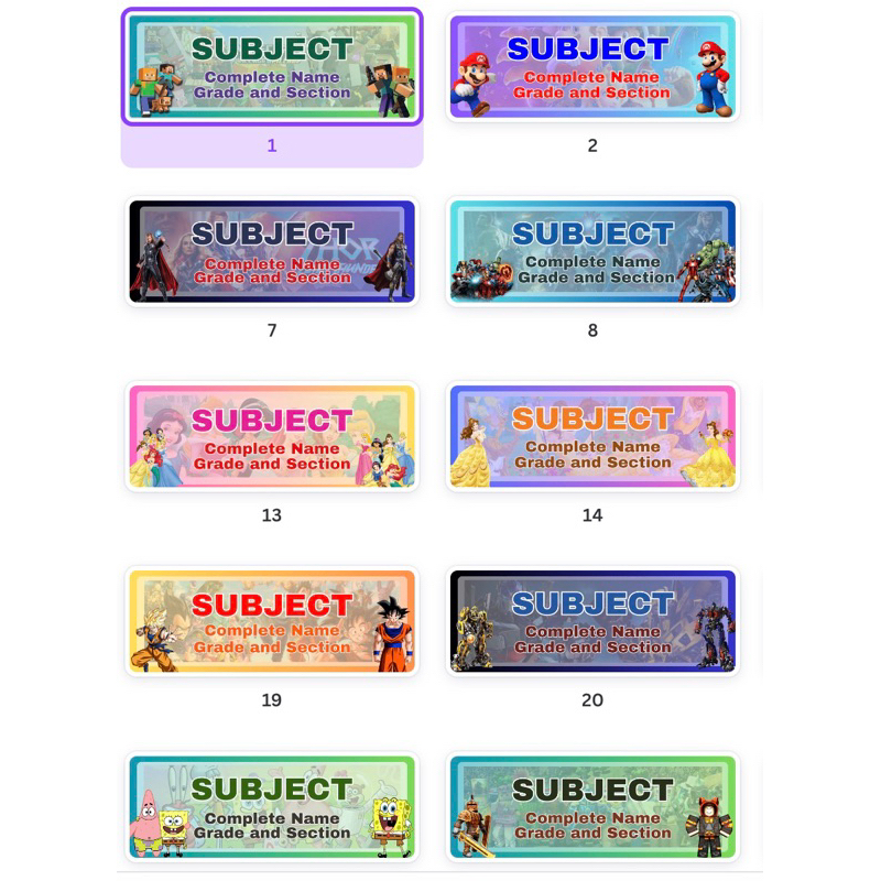Subject Label | A4 Sticker | Shopee Philippines