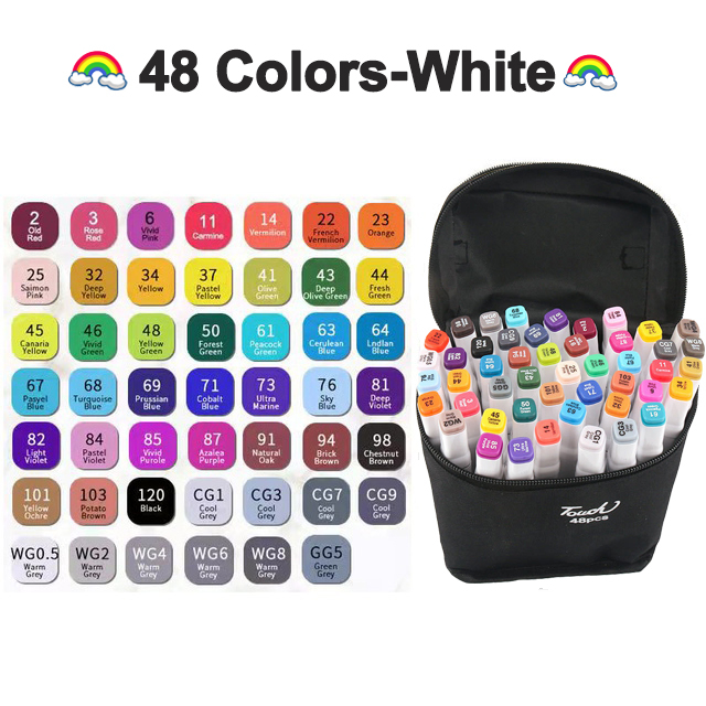 48/60 Colors Painting Markers Manga Sketch Markers Highligter Pen ...
