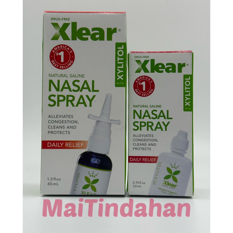 🇺🇸 Xlear Xylitol Natural Saline Nasal Spray with Xylitol 22 or 45 ml ...