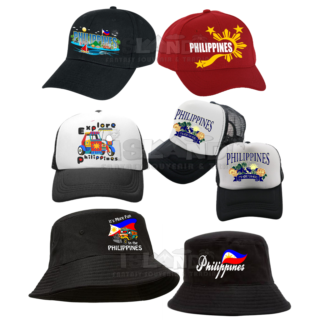 NEW Philippine Cap Printed Philippines Hat- Pilipinas Souvenir Bucket ...