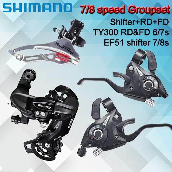 ⭐Shimano Tourney RD 7/8 speed Groupset MTB TY300 FD 6/7/8 speed combo ...