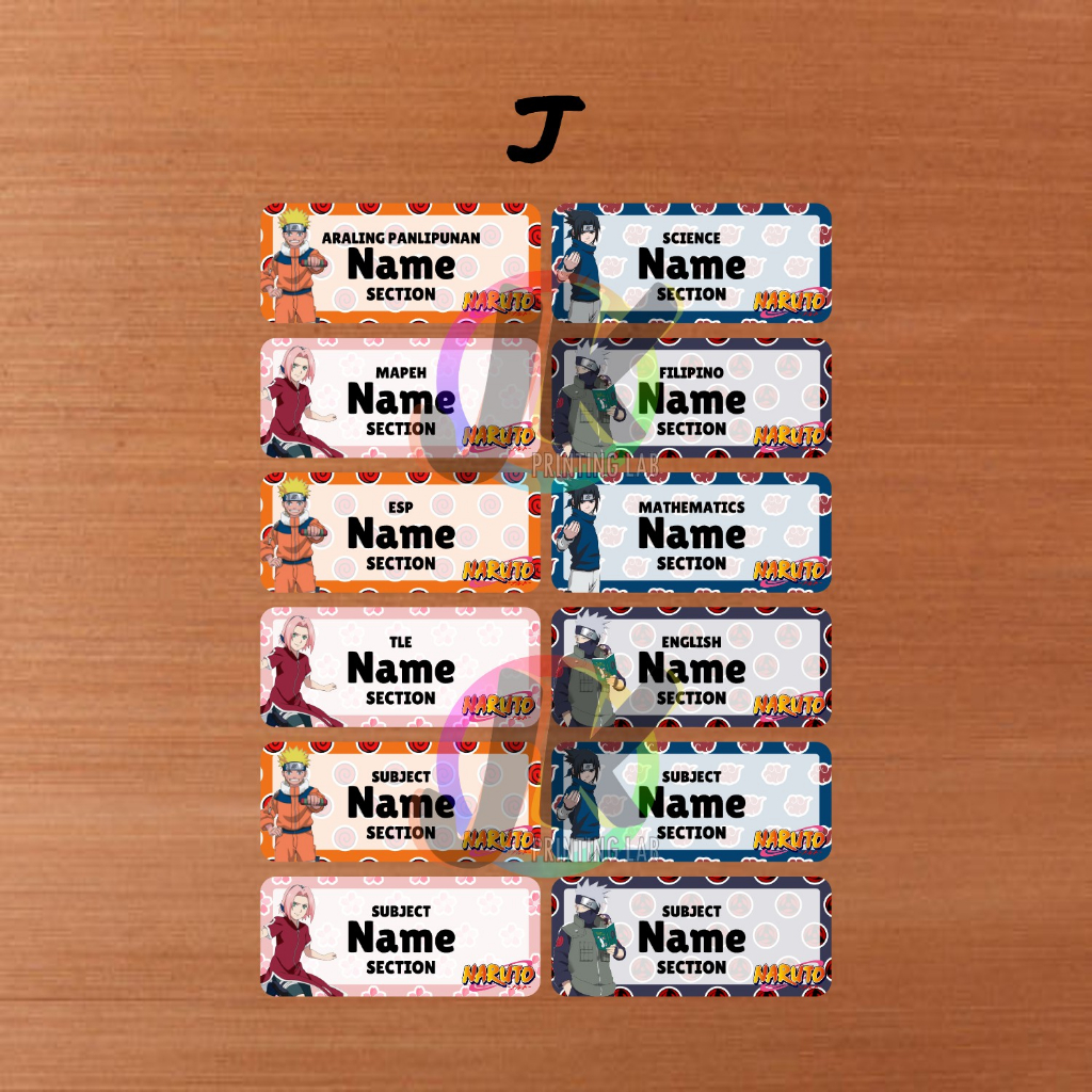 Subject Label For School Vinyl Stickers (per A4 sheet) | Shopee Philippines
