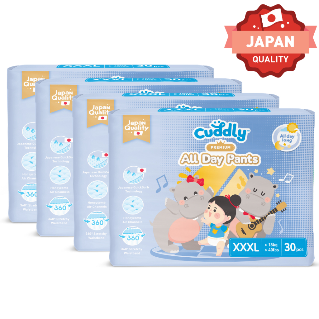 Cuddly All Day Overnight Premium Baby Pants Diaper 120's - XXXL ...