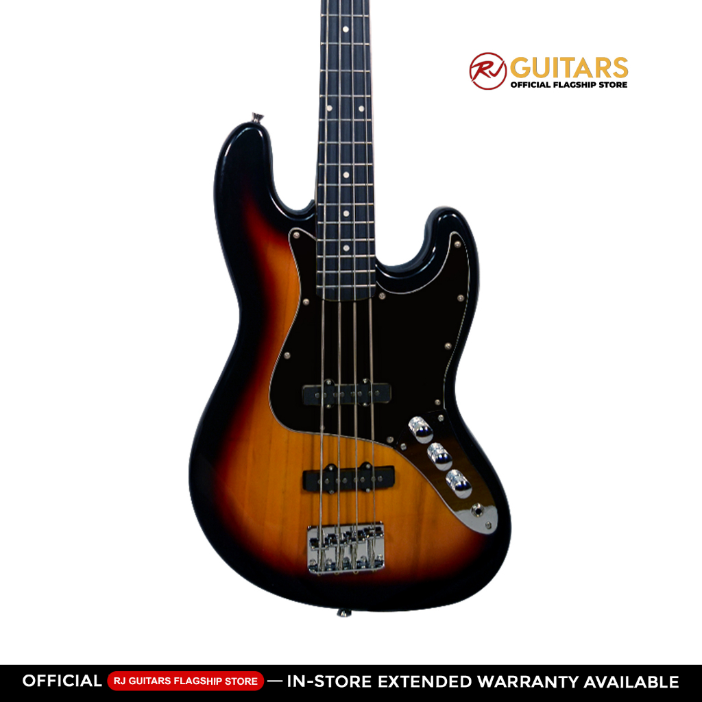 RJ Basic Electrics - Jazzcaster Bass Guitar with Bag, Cable, Strap ...