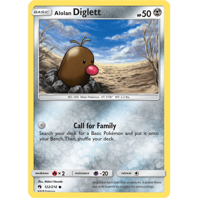 Diglett & Dugtrio (Alolan Forms) Pokemon Cards TCG ( 1st Gen Pokemon ...