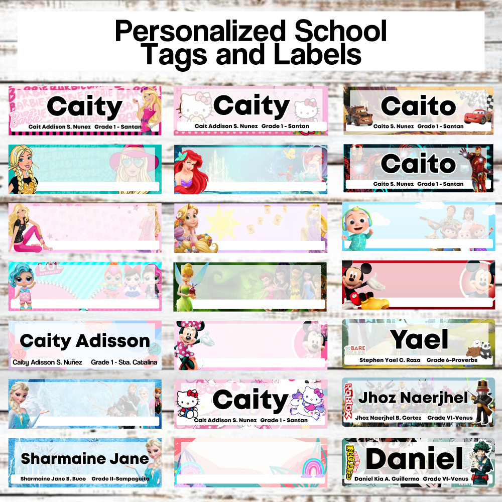 Personalized School Notebook Name Tags and Label Sticker Set | Shopee ...