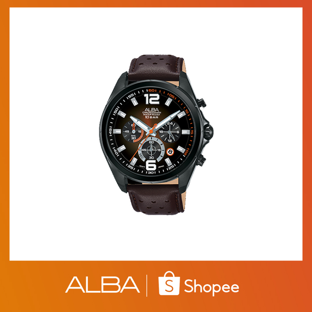 ALBA Philippines Active AT3B55X1 Brown Dial Men's Chronograph Watch ...