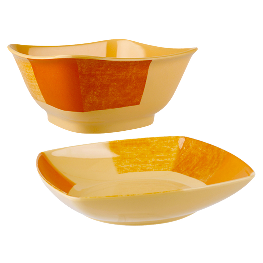 Melawares Orange PD 6 inch / 8 inch Melamine Plastic Square Bowl ...