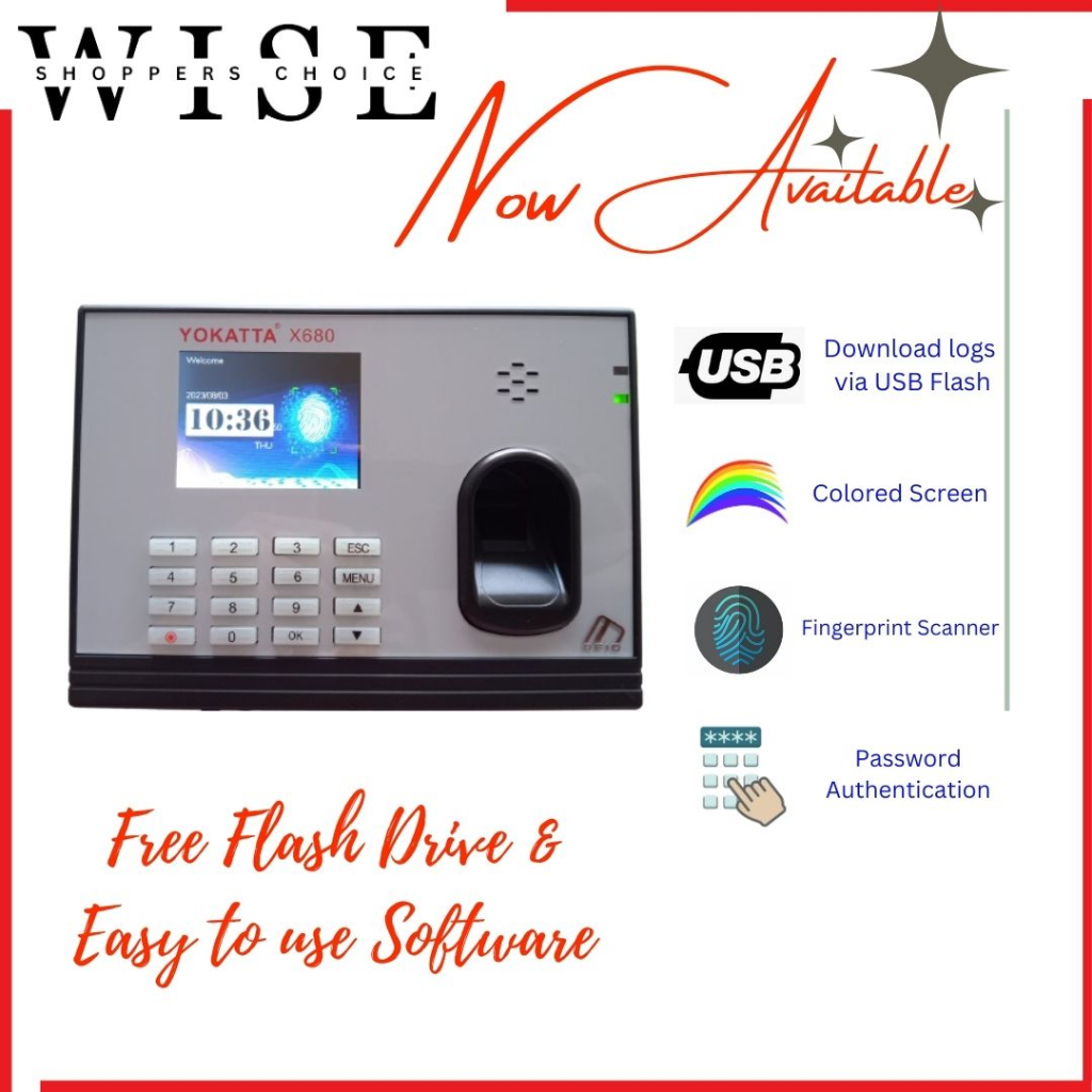 Biometric for Time and Attendance w/ Back up battery X680 Yokatta ...
