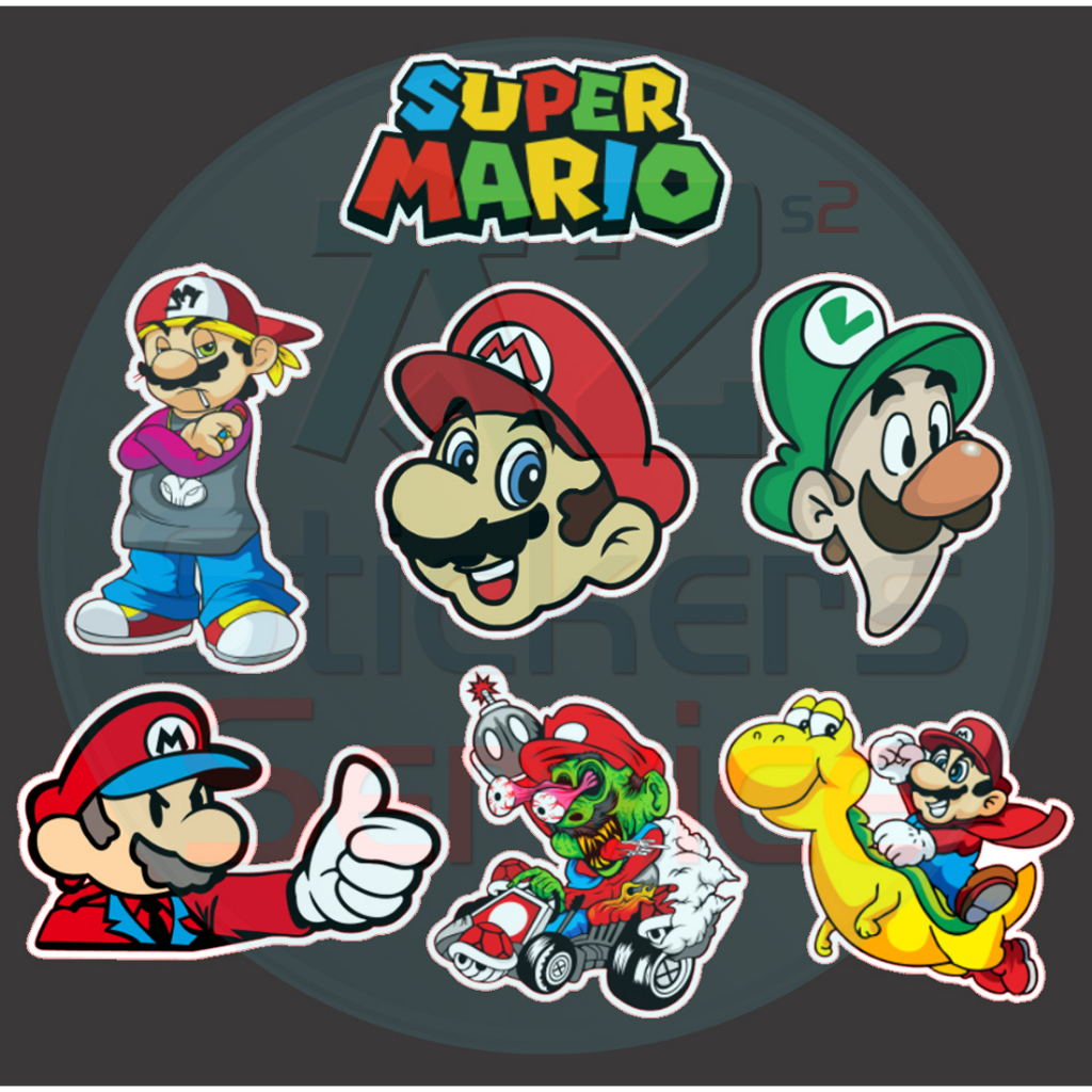 Super Mario Sticker Set ( 7pcs ) | Shopee Philippines