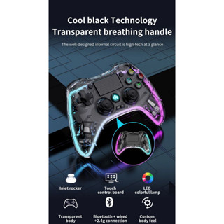 P05 6-Axis Gyroscope Transparent Wireless Joystick Gamepad Game ...