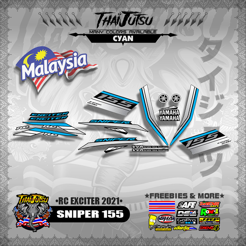 YAMAHA SNIPER 155 DECALS ( RC EXCITER 2021 )【ThaijutsuStickers ...