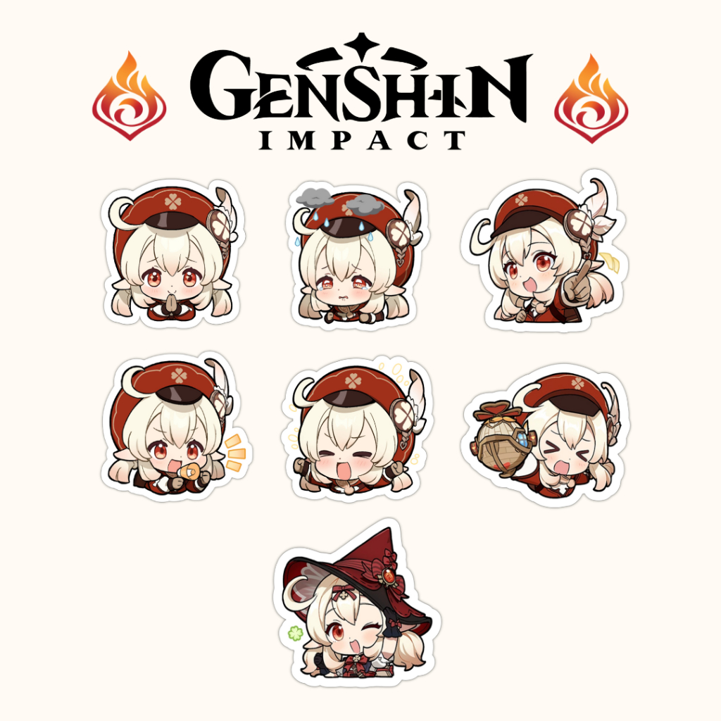 Genshin Impact Klee Emoji Sticker Set (7pcs) | Shopee Philippines