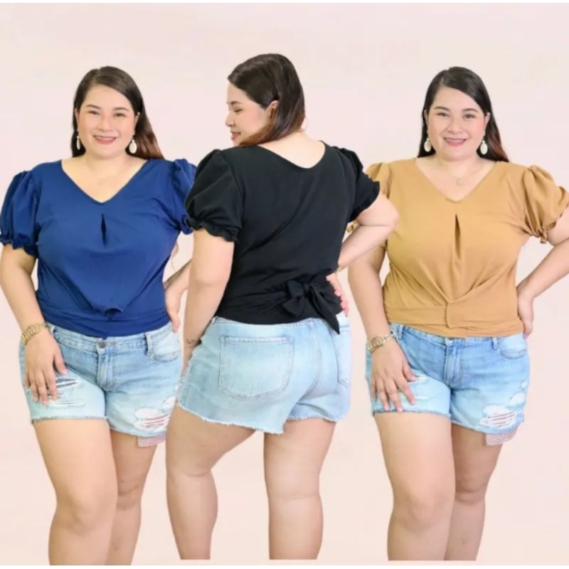 PLUS SIZE TALI TOP (XL TO 3XL ONE SIZE ONLY) CROPPED STYLE RIBBON TOP ...