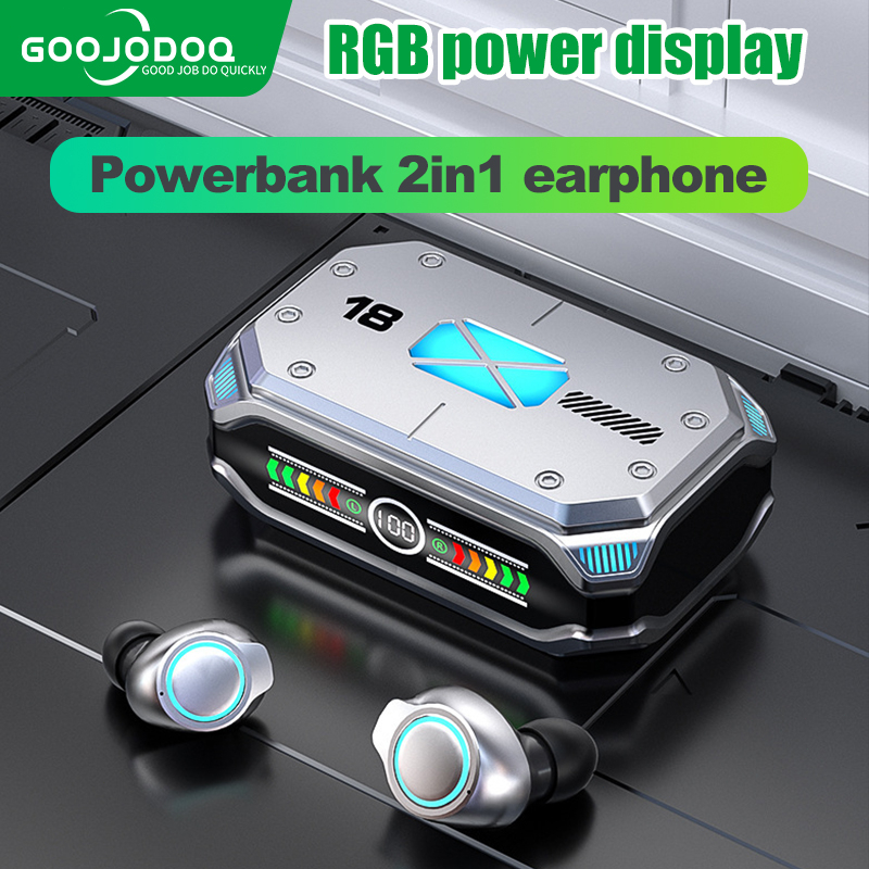 Wireless Earphones Bluetooth 5.3 with Powerbank Mic Earbuds EarPods ...