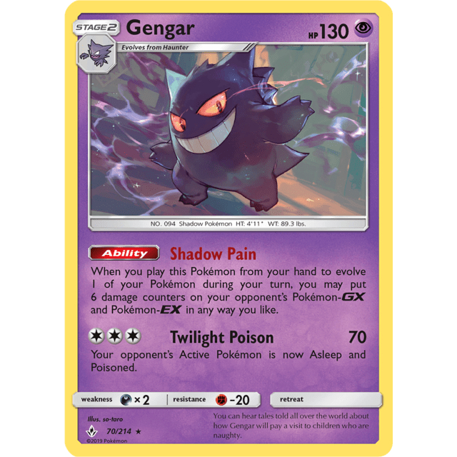 Gastly , Haunter & Gengar Pokemon Cards TCG ( 1st Gen Pokemon ...