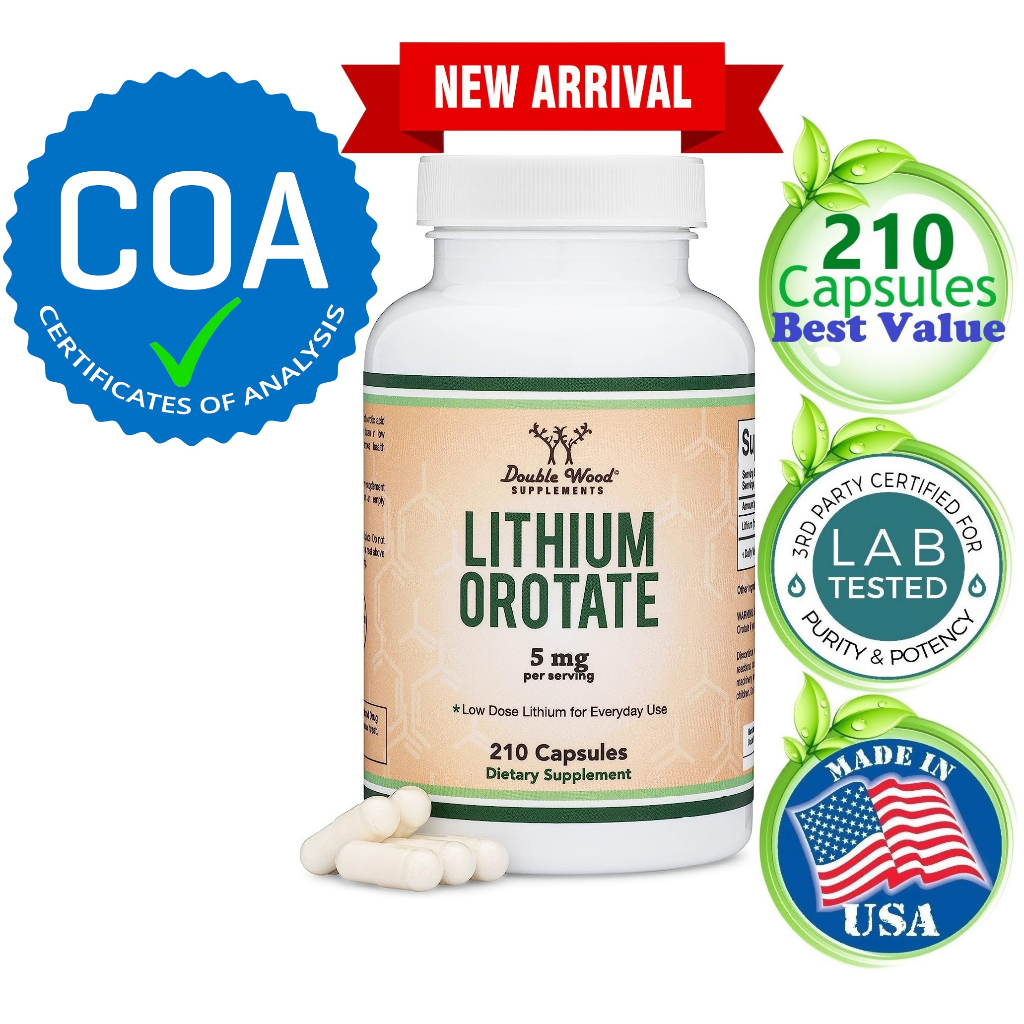 210 Caps Lithium Orotate Brain & Nervous System Health, Energy, Memory ...
