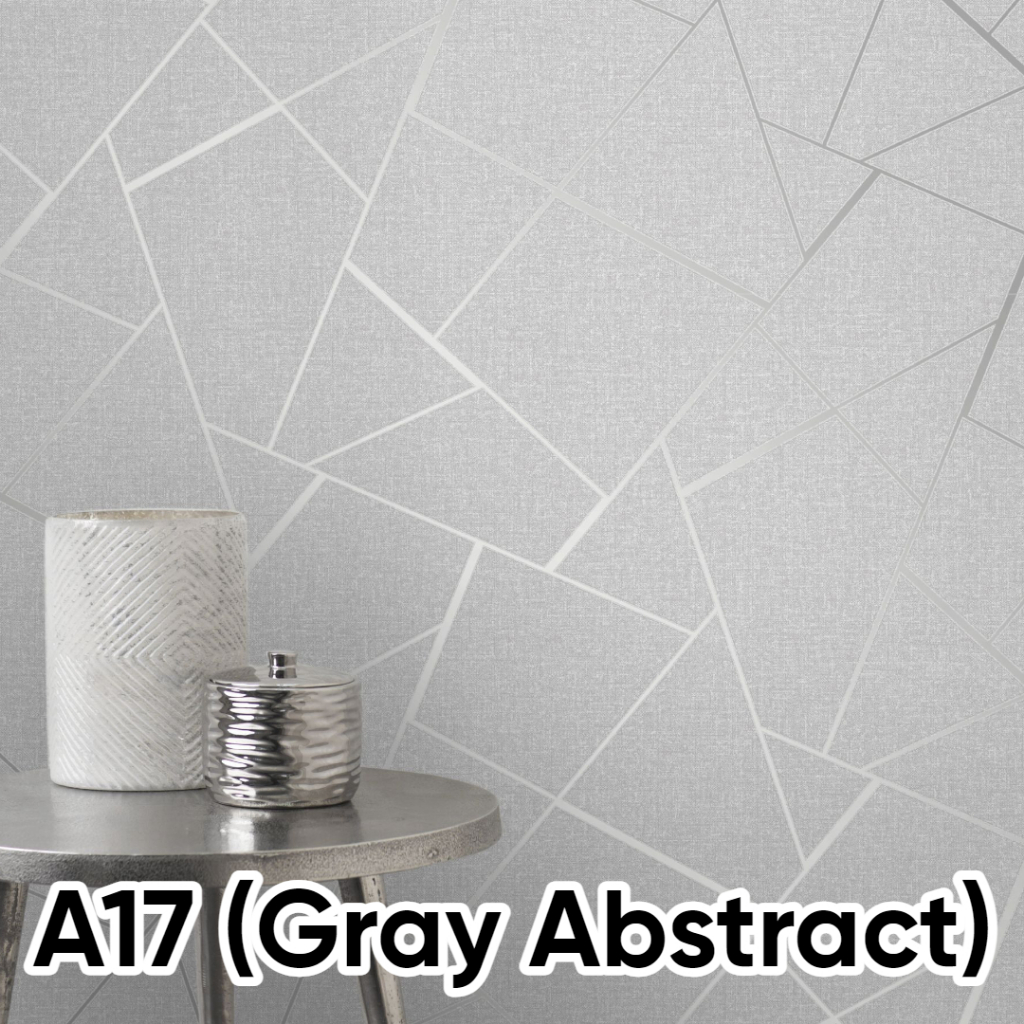 A17 Gray Geometric Design Wall Sticker PVC Self Adhesive Waterproof ...