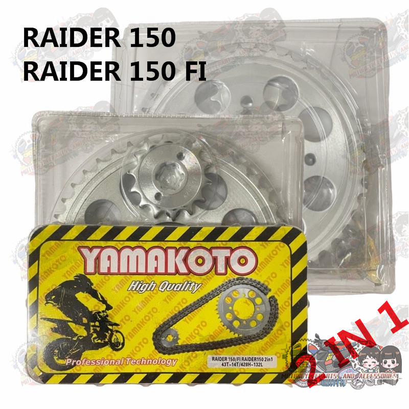 LJ Motorcycle 2 IN 1 Chain Sprocket Set Raider 150/Raider 150 FI(14T ...
