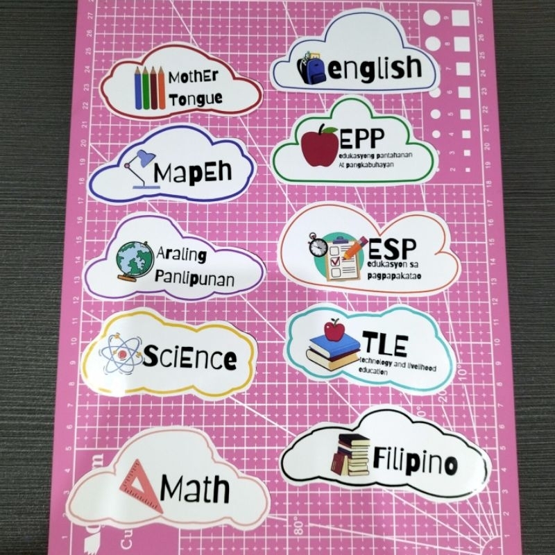 Subject Label Stickers for notebook/books 10pcs | Shopee Philippines