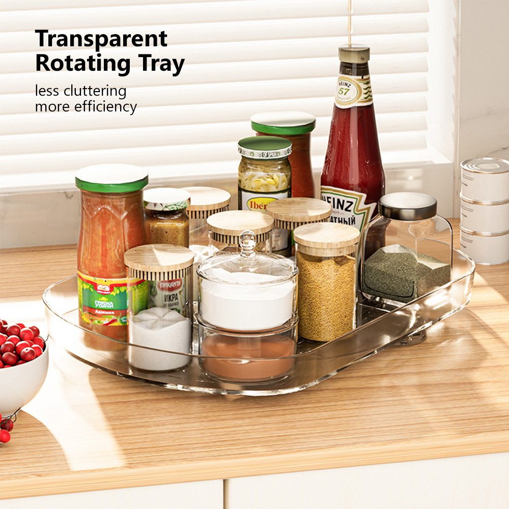 LOCAUPIN Rotating Tray Rack Cabinet Pantry Organizer Spice Storage ...