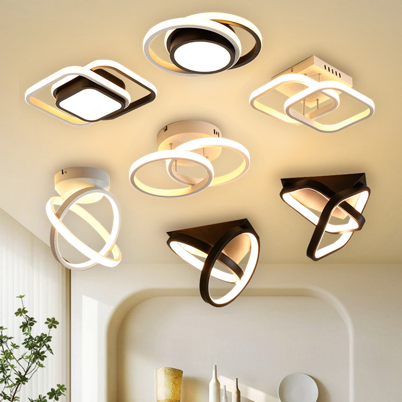 ENG_Lighting Center Light Bedroom Light Tricolor Ceiling Light Nordic ...