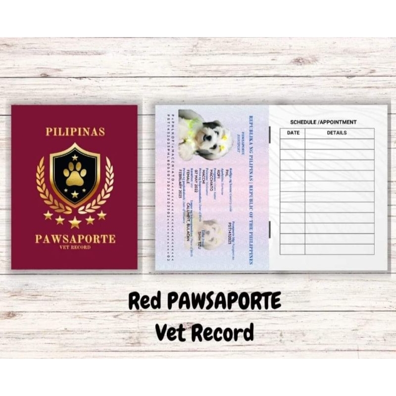 A&J Pawsaporte Personalized Pet Vet Record Booklet for Dogs Cats ...