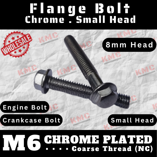 Crankcase Bolt / Engine Bolt * Flangebolt Chrome Plated M6 (8mm Head ...