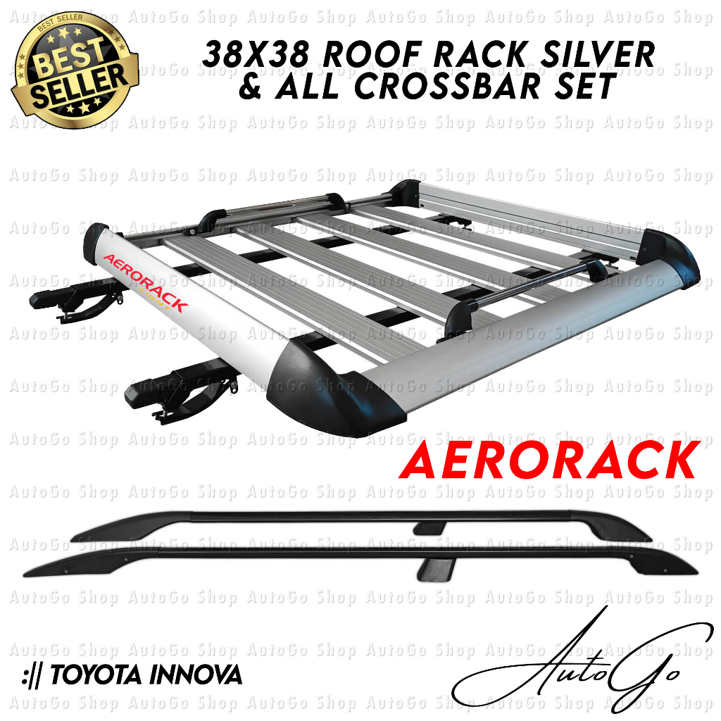 Toyota Innova 2005-2015 38x38 Roof Rack Silver with Clamp Type and Clip ...