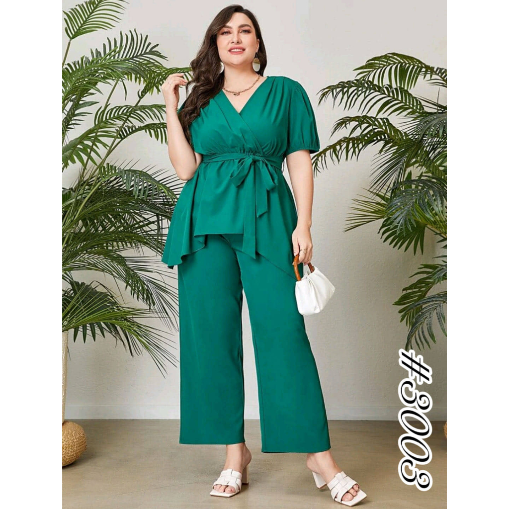 FZ plus size terno blouse and pants for women ( top and pants ...