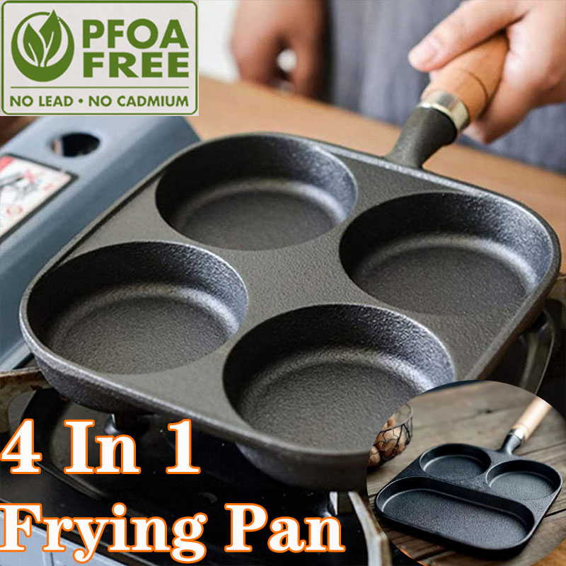 4 in 1 4 hole Non stick Omelet Pan Steak Burger Eggs Ham PanCake Maker ...