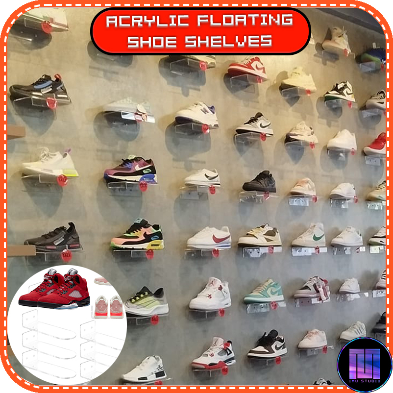 5pcs/10pcs wall mount shoe display premium quality acrylic by IMU ...
