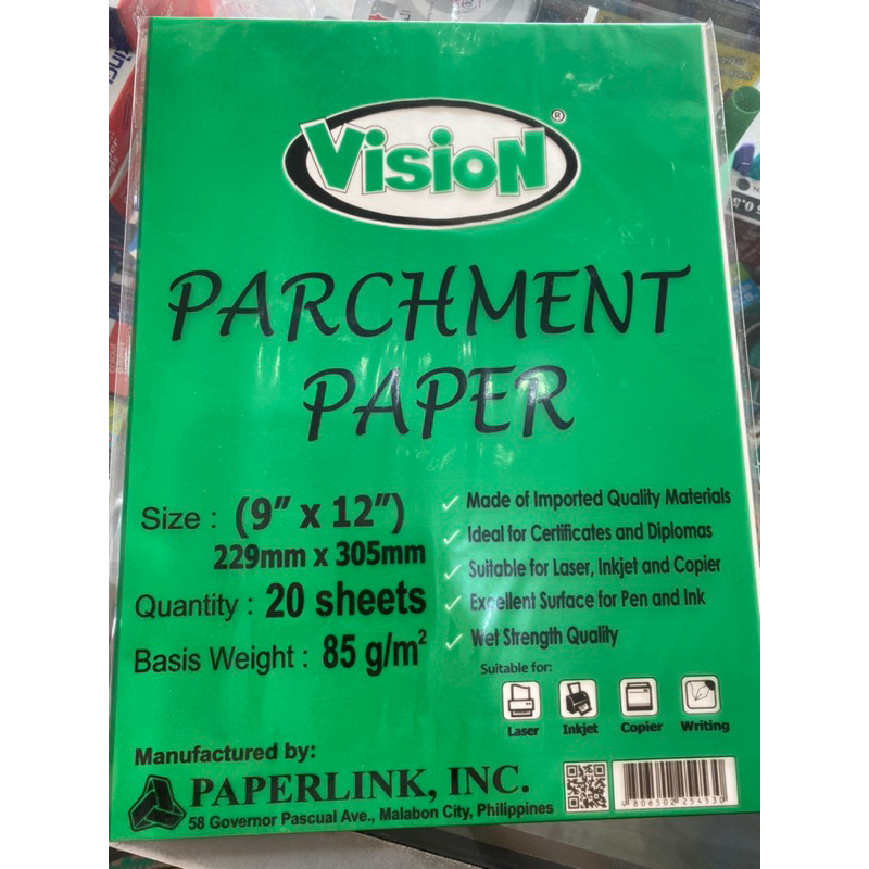 Parchment paper 9”x12” 20 sheets/pack for certicate, diploma and baking ...
