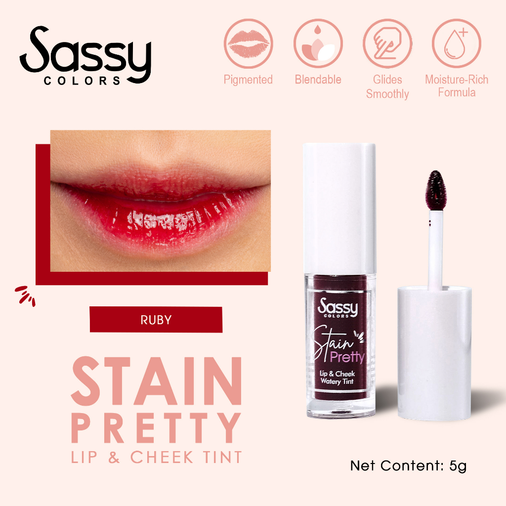 Sassy Colors Stain Pretty Lip & Cheek Watery Tint | Shopee Philippines