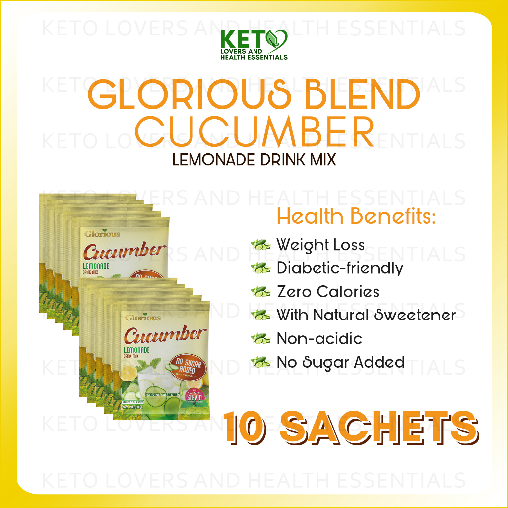 Glorious Blend Cucumber Lemonade Drink Mix 10 Sachets with Stevia ...