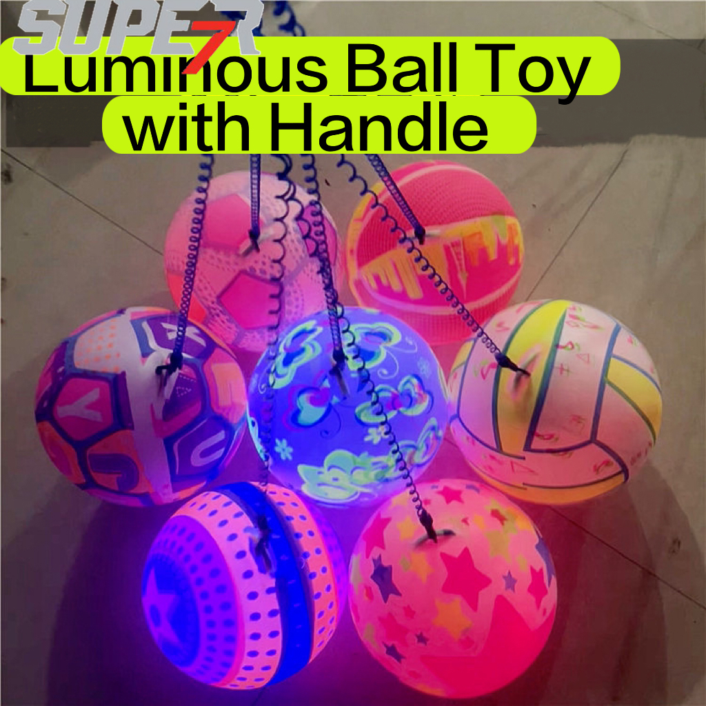 Luminous Ball Toy with Handle Colorful Light With Strap And Pump kid ...