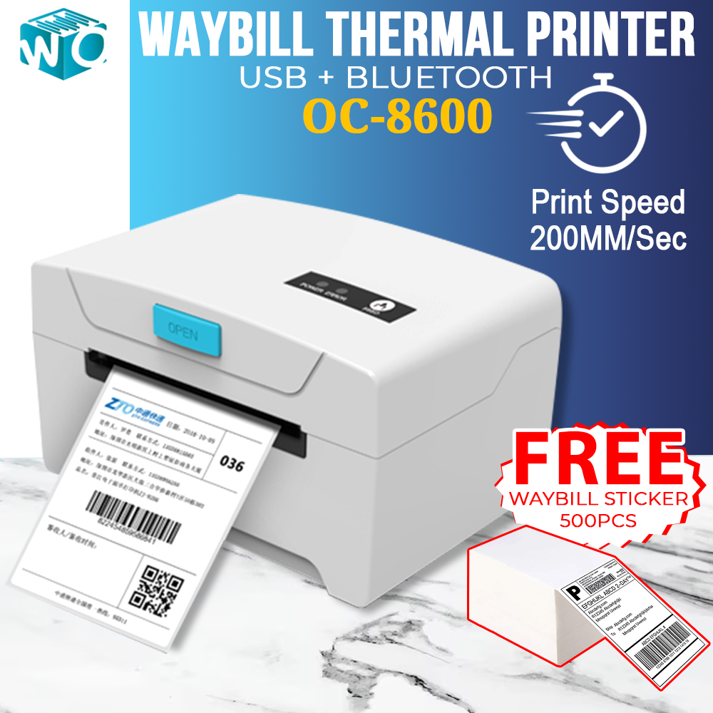 Officom Waybill Label Printer (Bluetooh/USB) A8 Printer (3"x6 ...
