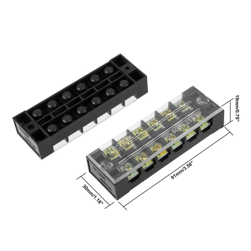Terminal Block 600V 3 to 8 Slots 15A 25A Copper Molded Type Electrical | Shopee Philippines