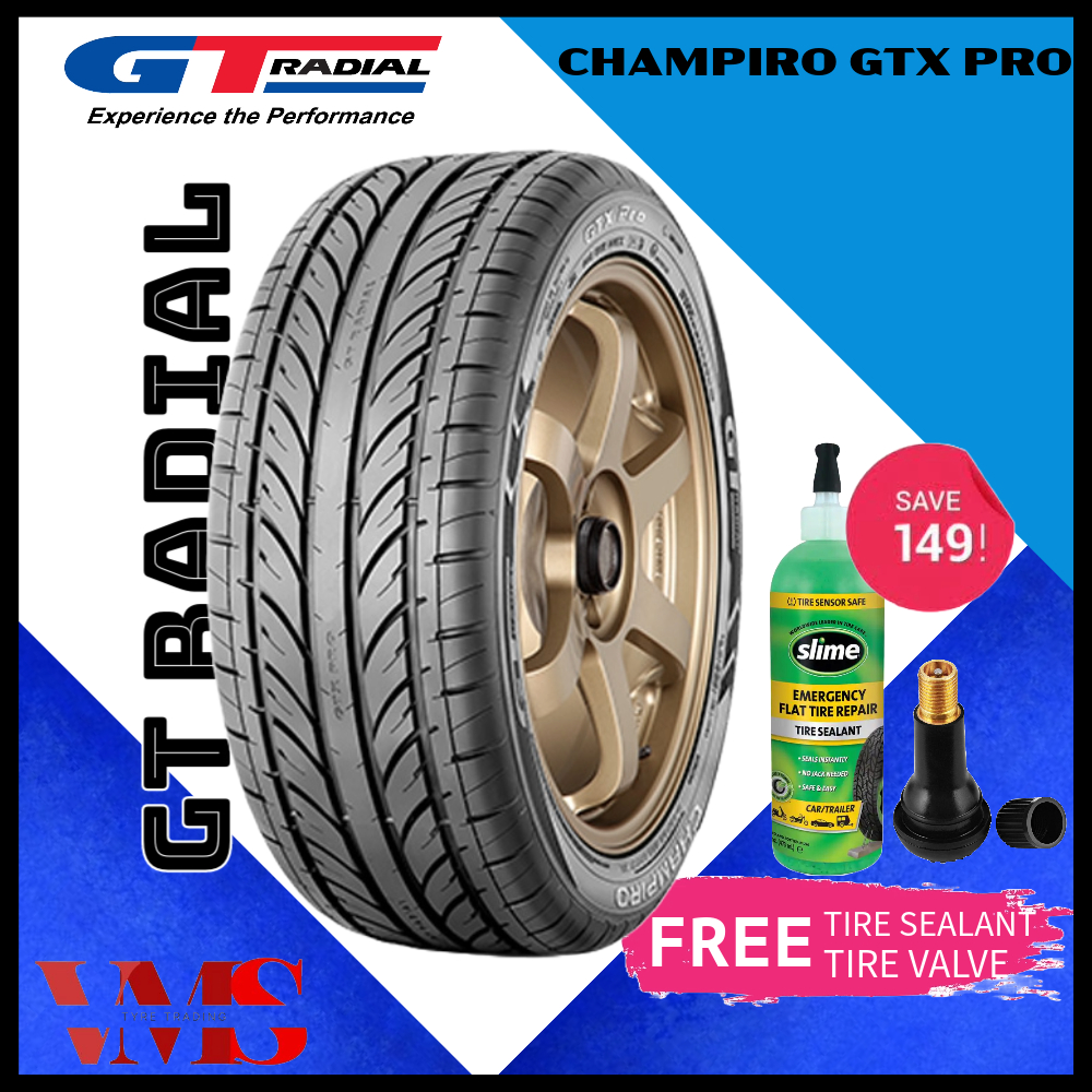 195/50R15 GT RADIAL CHAMPIRO GTX PRO TUBELESS TIRE FOR CARS WITH FREE TIRE SEALANT & TIRE VALVE ...