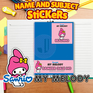MY MELODY Inspired NAME AND SUBJECT NOTEBOOK STICKER LABELS | SANRIO MY ...