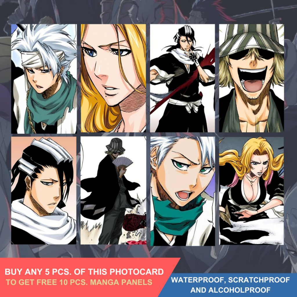 Bleach Hitsugaya Byakuya Urahara Rangiku Colored Manga Photocards#1 ...