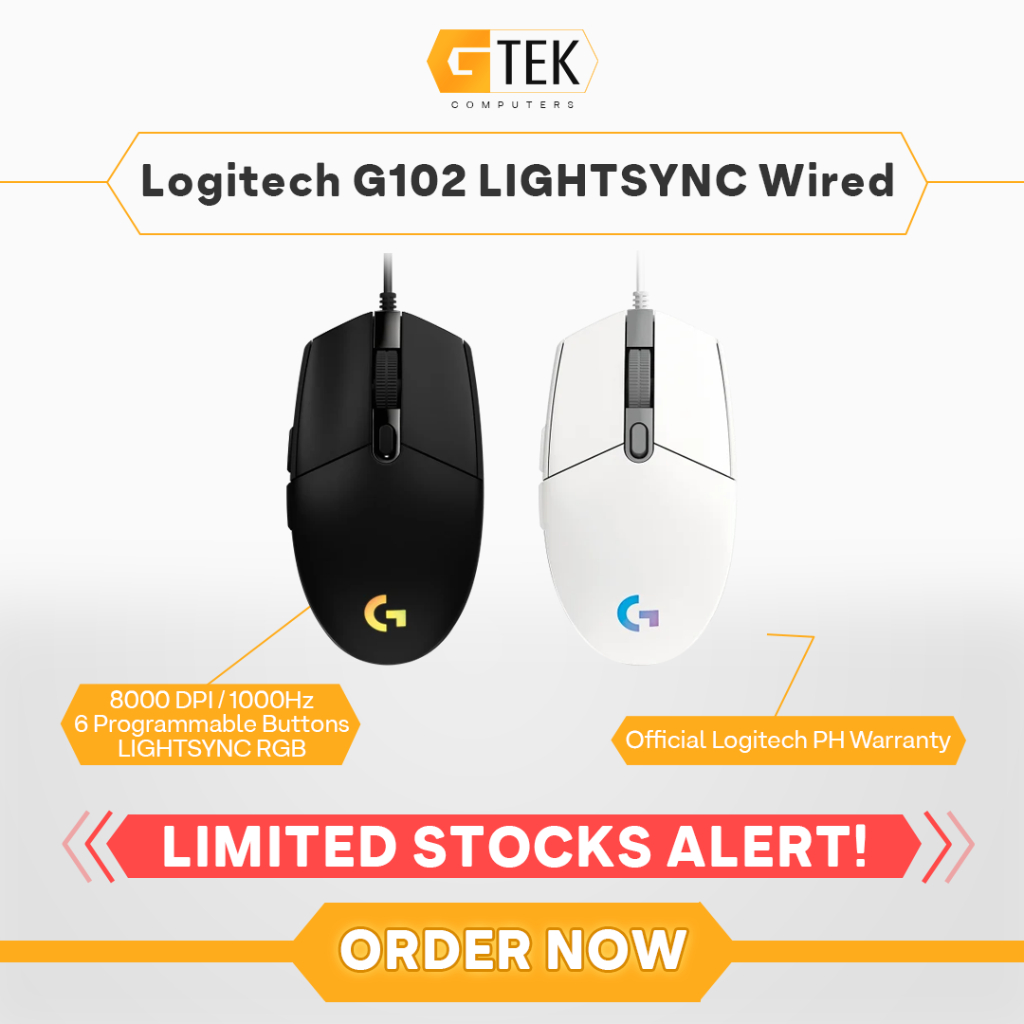 Logitech G102 LIGHTSYNC RGB Gaming Mouse 8000 dpi Logitech PH Unit | Shopee Philippines