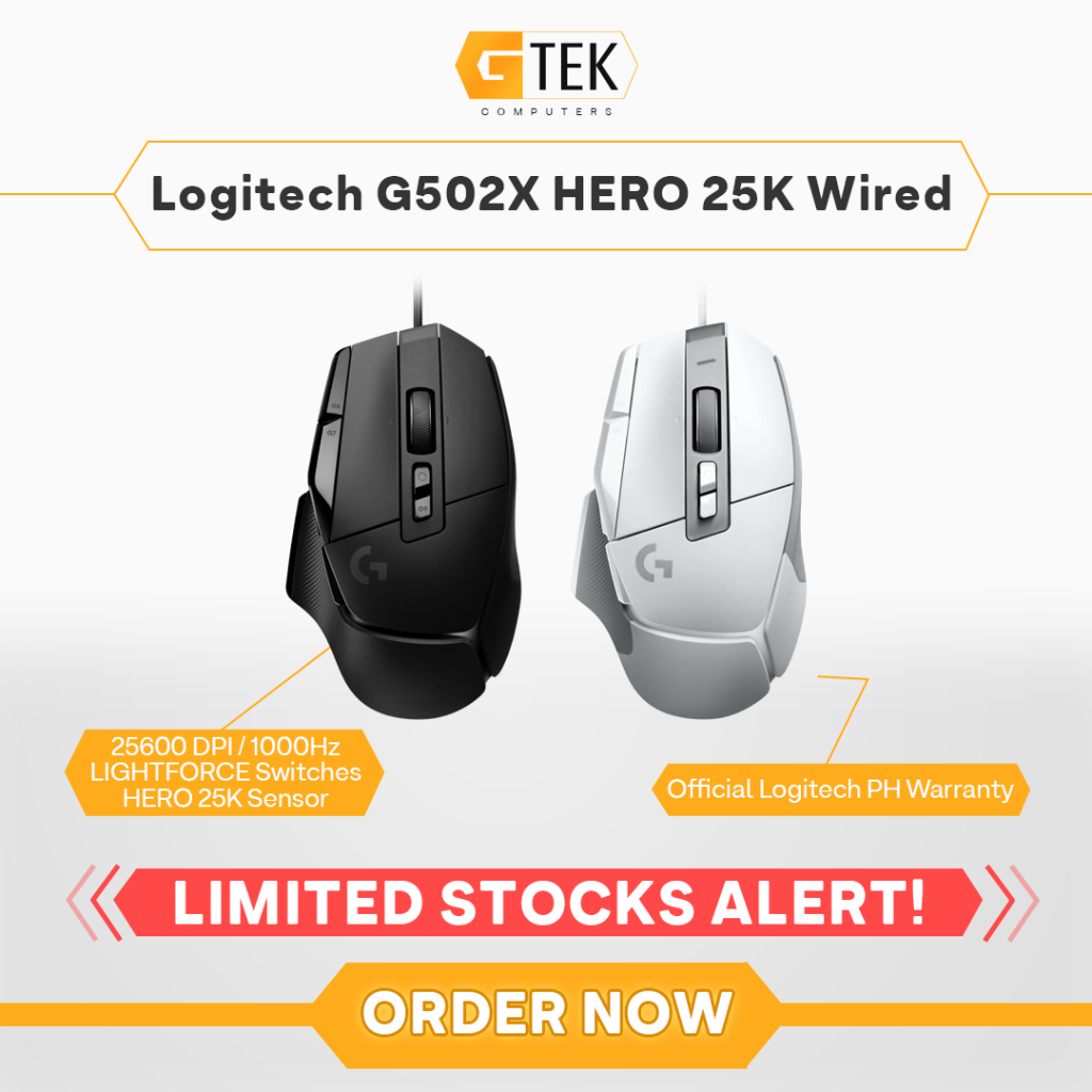 Logitech G502 X HERO 25K Sensor LIGHTFORCE Switch 25600 DPI Wired ...