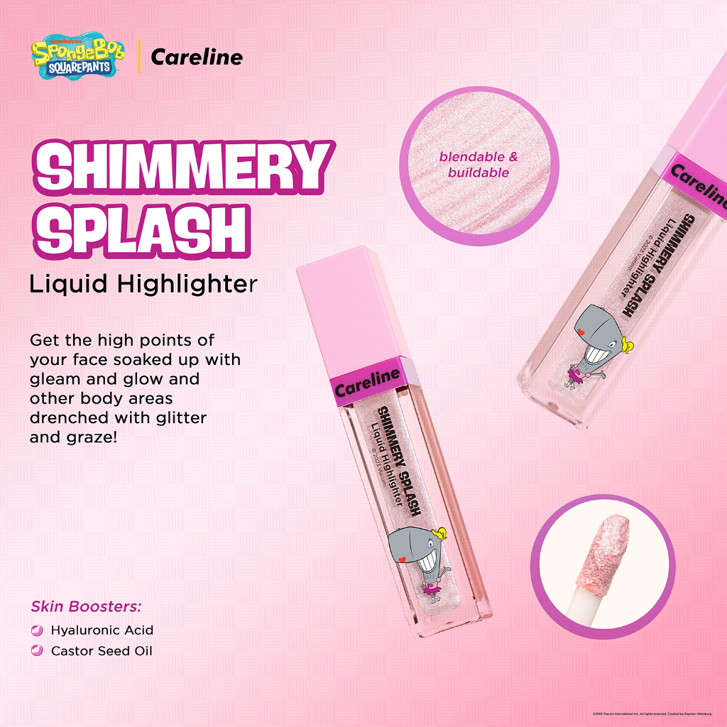 SpongeBob X Careline Shimmery Splash Liquid Highlighter 9.5ml | Shopee ...