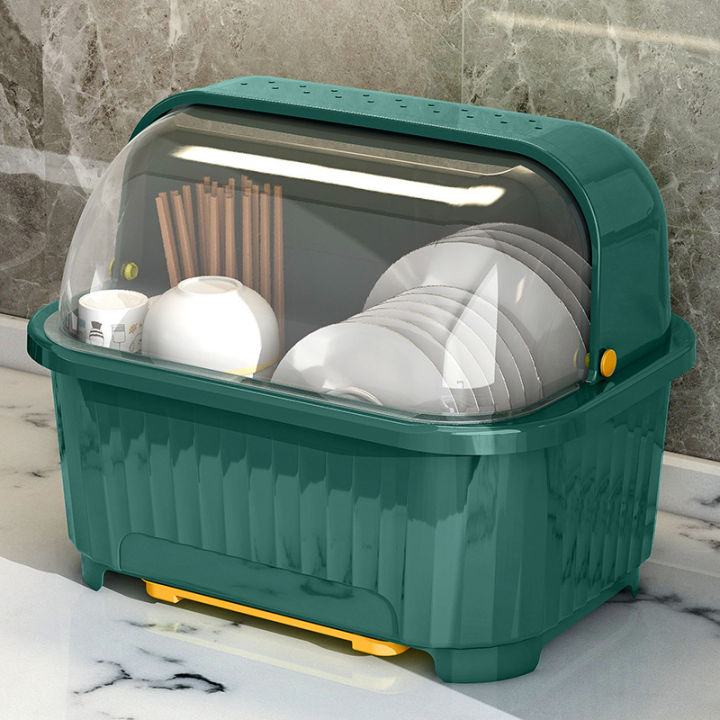 HomeCare Kitchen Elegant Dish Rack with Cover Dust-proof insect-proof ...
