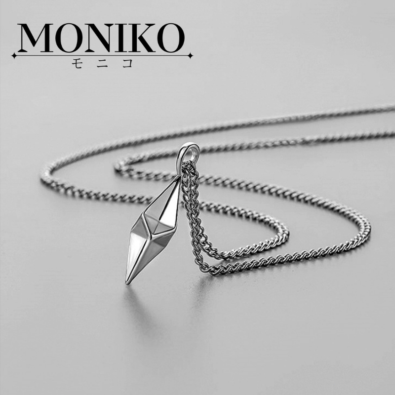 MONIKO Original Design Silver Small Cylinder Titanium Steel Necklace ...