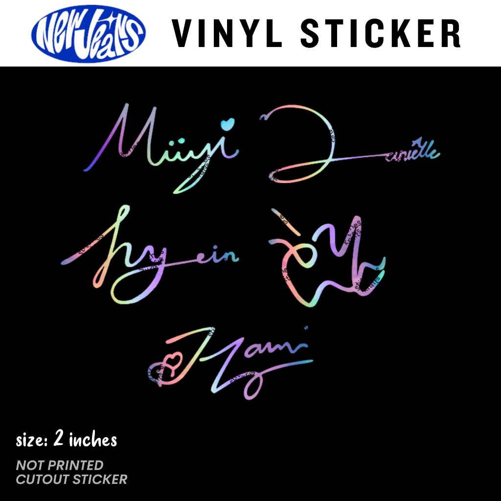 NJ Signature holo stickers vinyl decal kpop hanni minji haerin hyerin ...