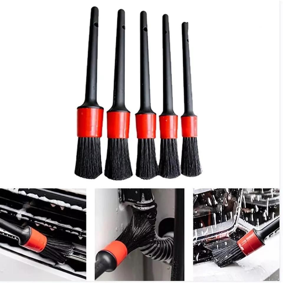 5pcsset Car Detailing Brushes Car Wash Slit Brush Clean Seat Detail Brush For Cleaning Shopee